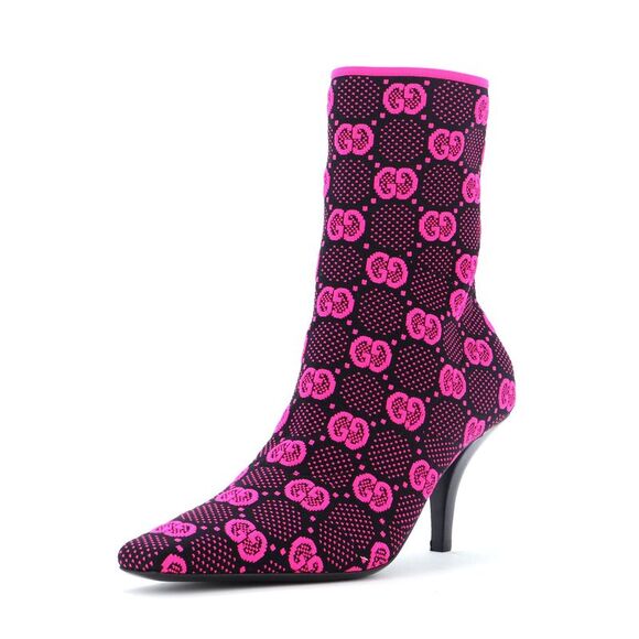 Gucci | Shoes | Gucci Womens Pointy Toe Sock Boots Gg Technical Fabric ...